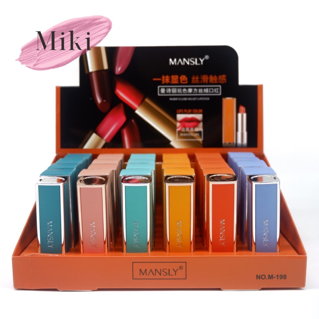 {30แท่ง} MANSLY Rubik Cube Velvet Lipstick ลิปสติกแท่งกด เนื้อเวลเวท ...