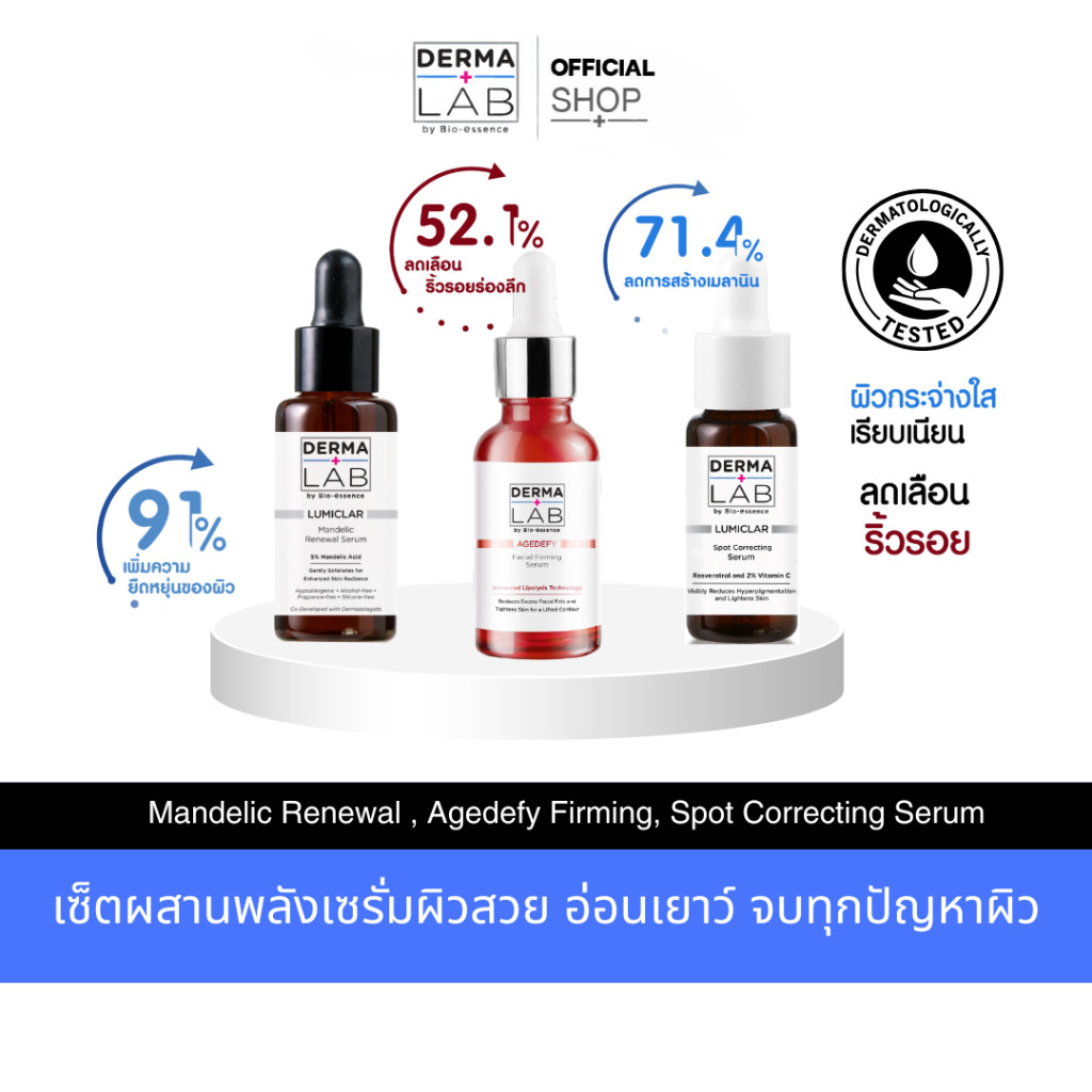 เซต 3 ชิ้น เซรั่มจบทุกปัญหาผิว Derma Lab Mandelic Serum 25ml + Spot ...