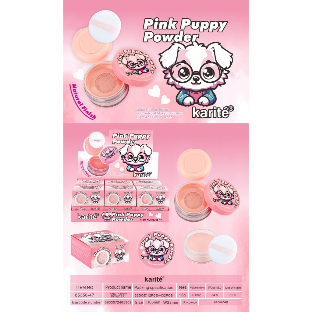 85356-47 Karite Pink PuPy Powder แป้งฝุ่นเนื่อละเอียด กลิ่นหอม เนื่อ ...