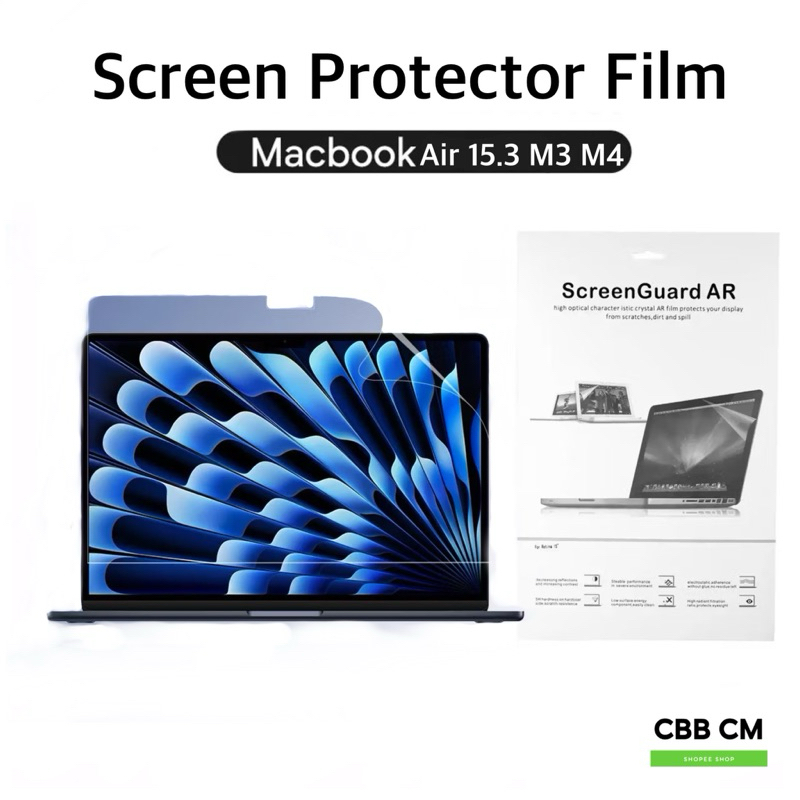 ฟิล์มกันรอยหน้าจอแมคบุ๊ค MacBook Air 15.3” M4 M2 M3 2023-2025 A3241 A3114 A2941 film screen ...