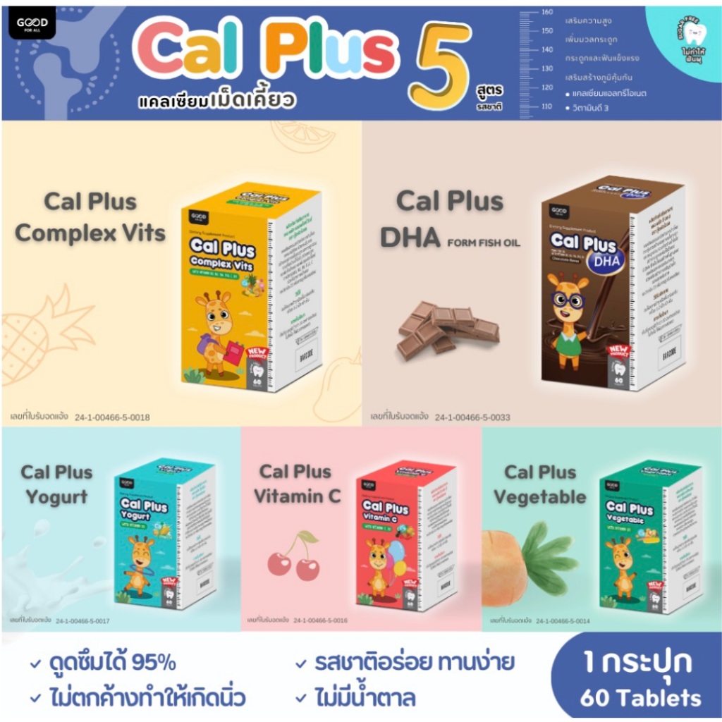 Cal plus vegetable calcium with vitamin D3 Good for all | Shopee Thailand