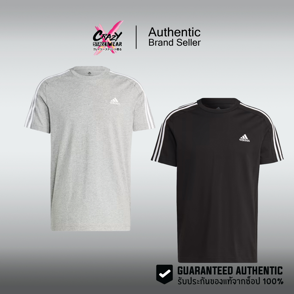 เสื้อยืด Adidas Essentials Single Jersey 3-Stripes ( IC9337 / IC9334 ...