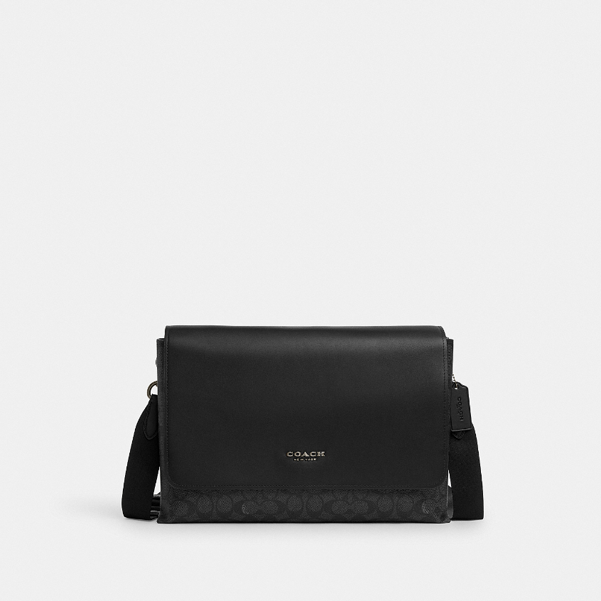 Coach CY837 Caleb Messenger Bag In Signature Canvas (QBMI5) กระเป๋าใส่ ...