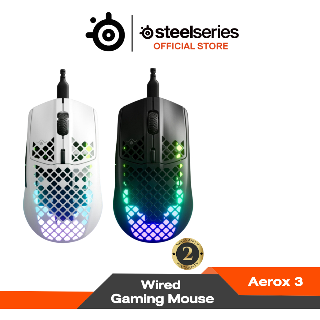 SteelSeries Aerox 3 Wired Gaming Mouse เม้าส์เกมมิ่งน้ำหนักเบา 8,500 ...