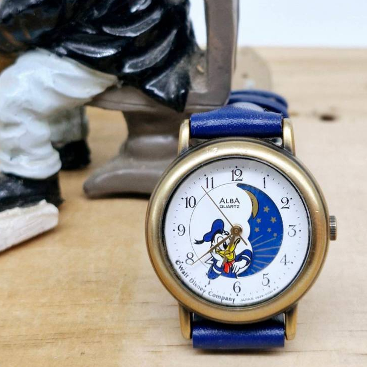 นาฬิกาวินเทจ Disney watch_ Donald duck _Sun-Moon บอกเวลาช่วงเช้า ช่วง ...