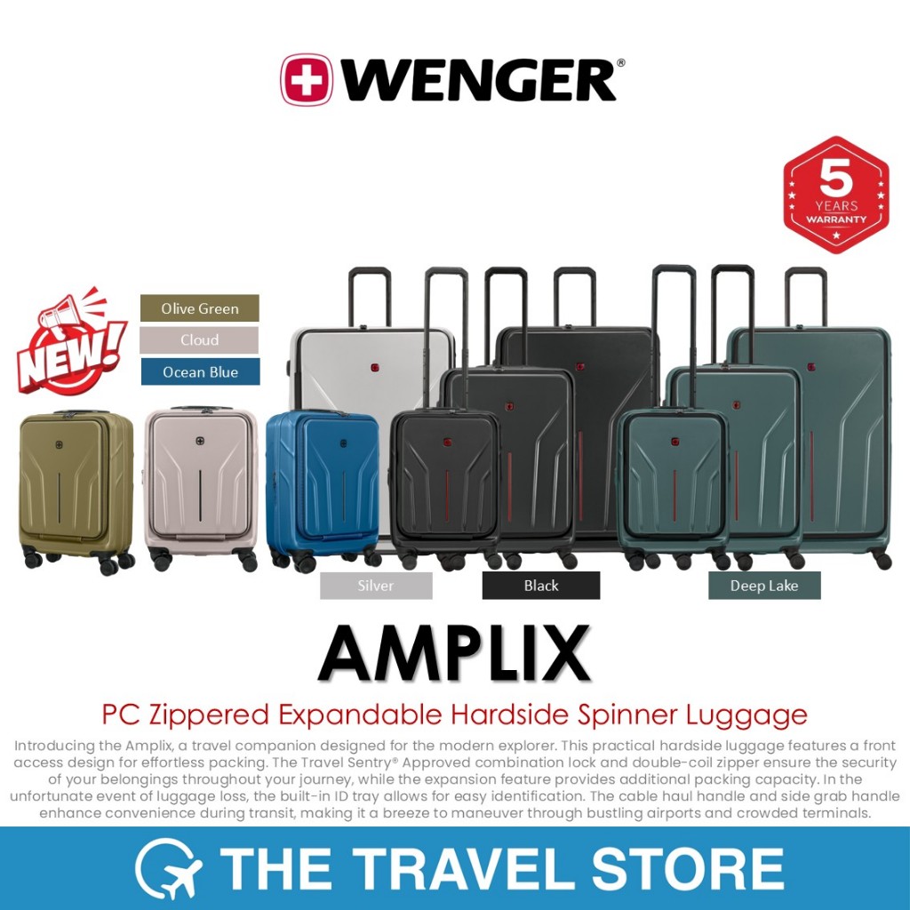 Wenger AMPLIX PC Zippered Expandable Hardside Spinner Luggage (6533XX ...