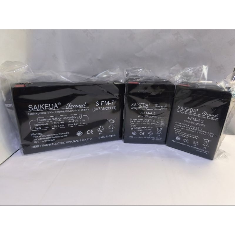 [พร้อมส่ง] แบตเตอรี่เกรด A+ SAIKEDA รถแบตเด็ก 6V 4.5ah และ แบตเตอรี่ 6V ...