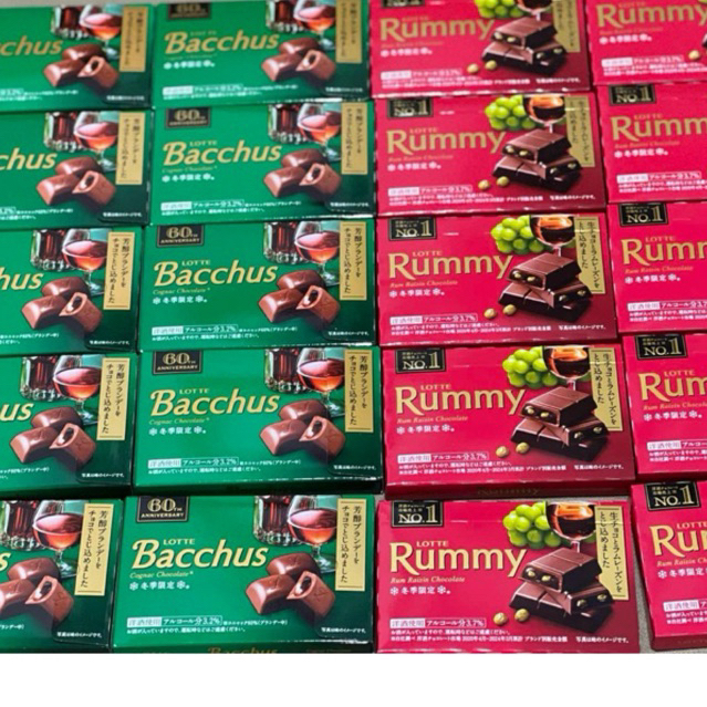 Chocolate Lotte Rummy Rum raisin(มีแอลกอฮอล์)🍷 ช็อคโกแลตผสมเหล้า นำเข้า ...