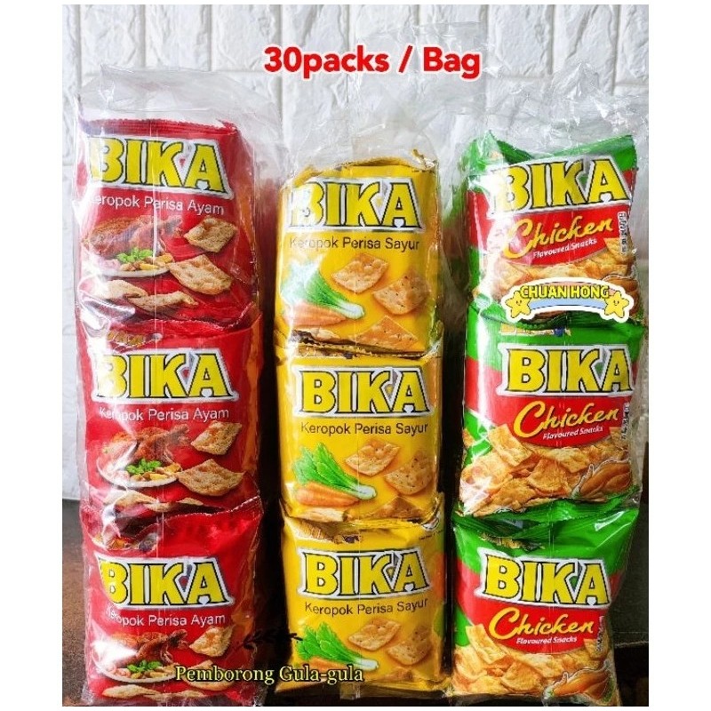 ขนมปังกรอบ Bika Crackers Chip ขนาด 12-14 กรัม 30 ซอง/แพ็ค | Shopee Thailand