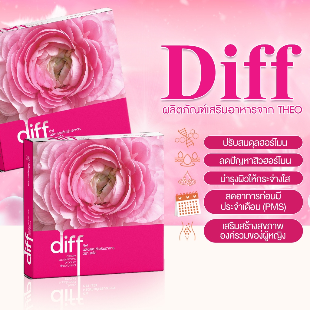 Diff ดิฟ อาหารเสริมผู้หญิง ปรับฮอร์โมนเพศหญิง สมดุลภายใน คืนความสาว (2เม็ด/กล่อง) | Shopee Thailand