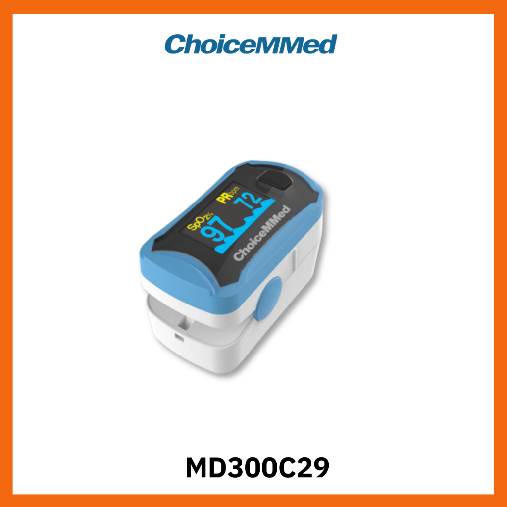 ChoiceMMed Fingertip Pulse Oximeter ใช้วัดความอิ่มตัวของออกซิเจนในเลือด และอัตราการเต้นของหัวใจ ...