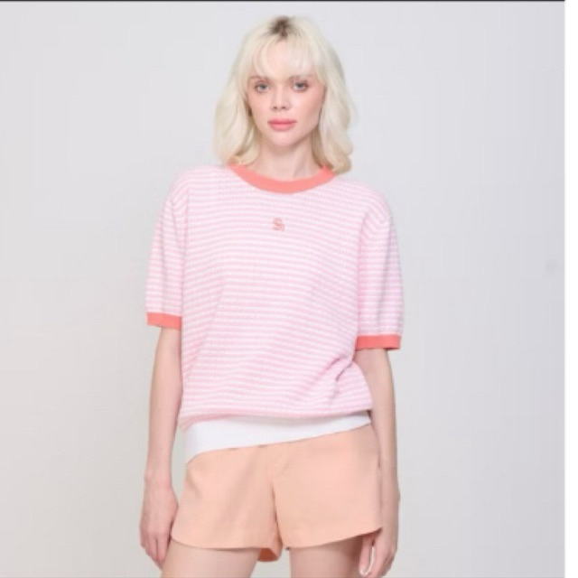 ส่งต่อ sherleen เสื้อไหมพรม ผ้านุ่ม สีjuicy ชมพูพีท | Shopee Thailand