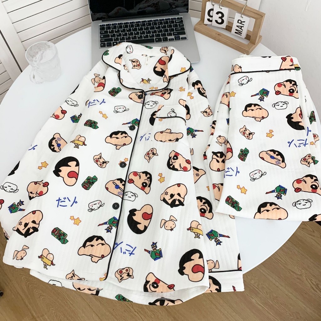 PANG KIDS เซตชุดนอนแม่ลูก ลูกสาวลูกชายใส่ได้ ผ้าไหมนมใส่สบาย 0632 ...