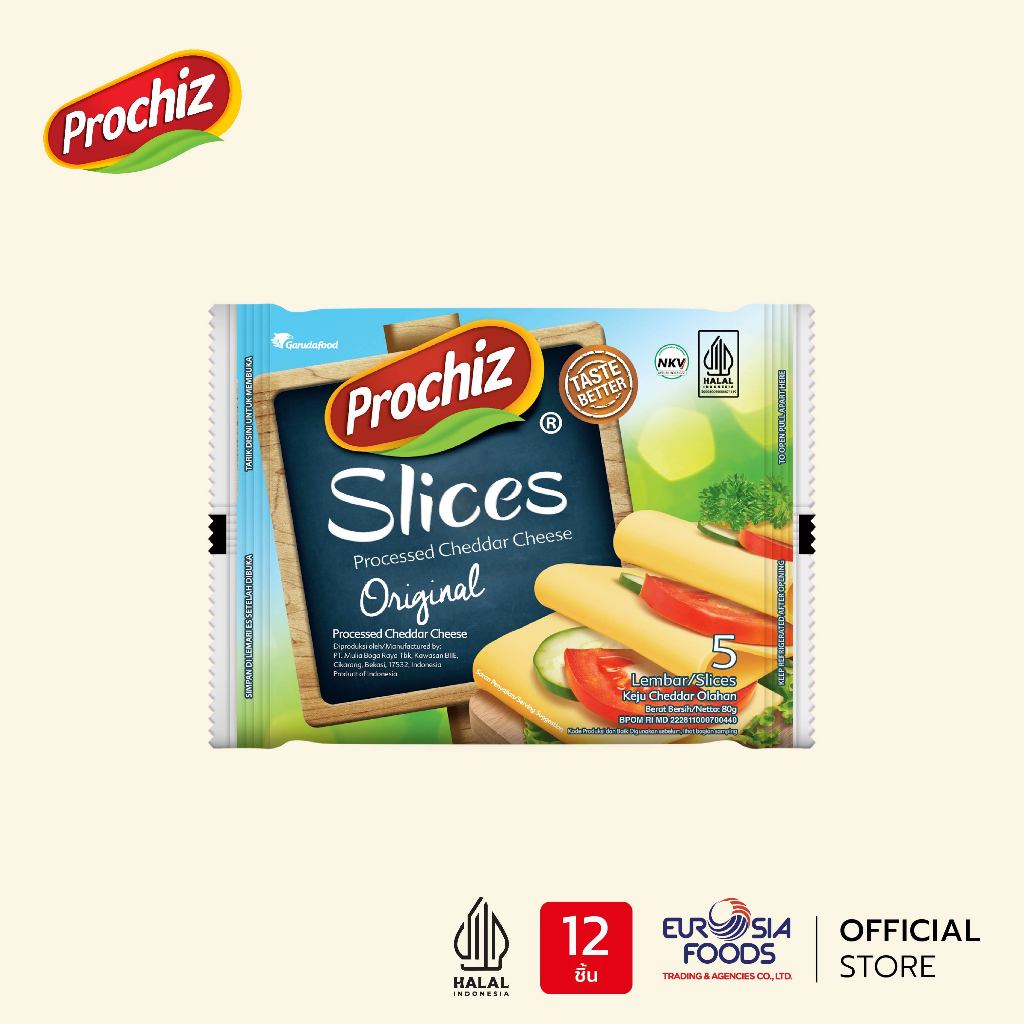Prochiz Cheddar Slice 5 Slices โปรชีส - สไลซ์ 5 | Shopee Thailand