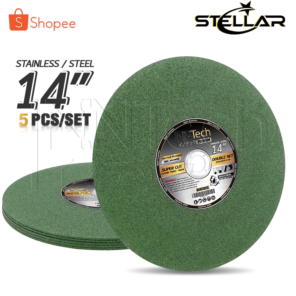[ลดพิเศษ] InnTech Premium ใบตัดไฟเบอร์ 14 นิ้ว (สีเขียว) สำหรับโลหะ ขนาด 355x3x25.4 mm. (จำนวน 5 ...