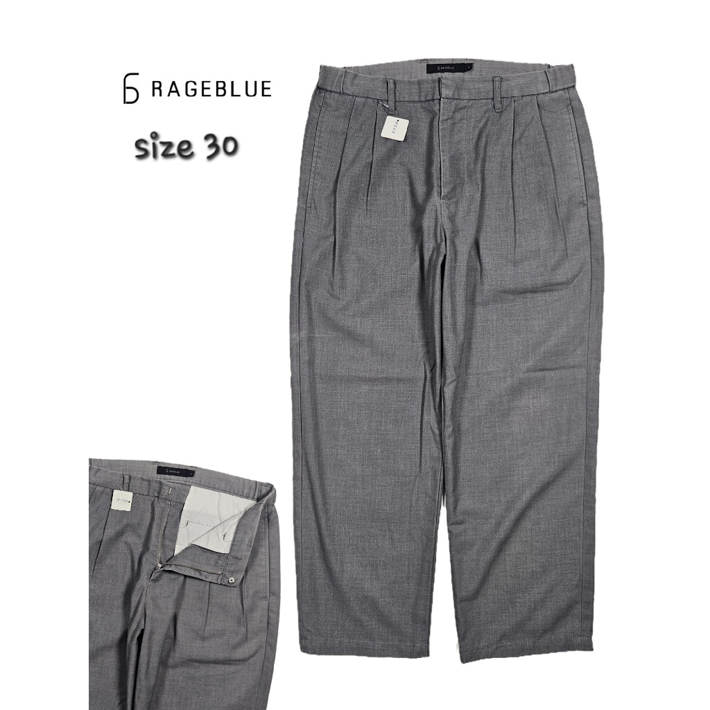 เอว30 Rageblue Slack กางเกงสแลคทรงกระบอกกลาง สีเทา ผ้านิ่ม ทรงสวย | Shopee Thailand