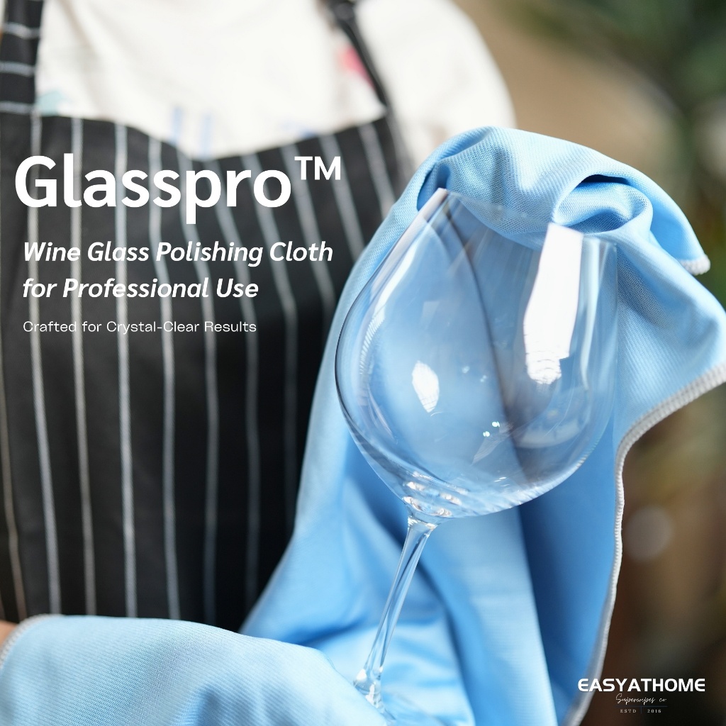 Easyathome Glasspro™ ผ้าเช็ดแก้วไวน์ระดับพรีเมียม ไร้ขุย แห้งไว สำหรับ ...
