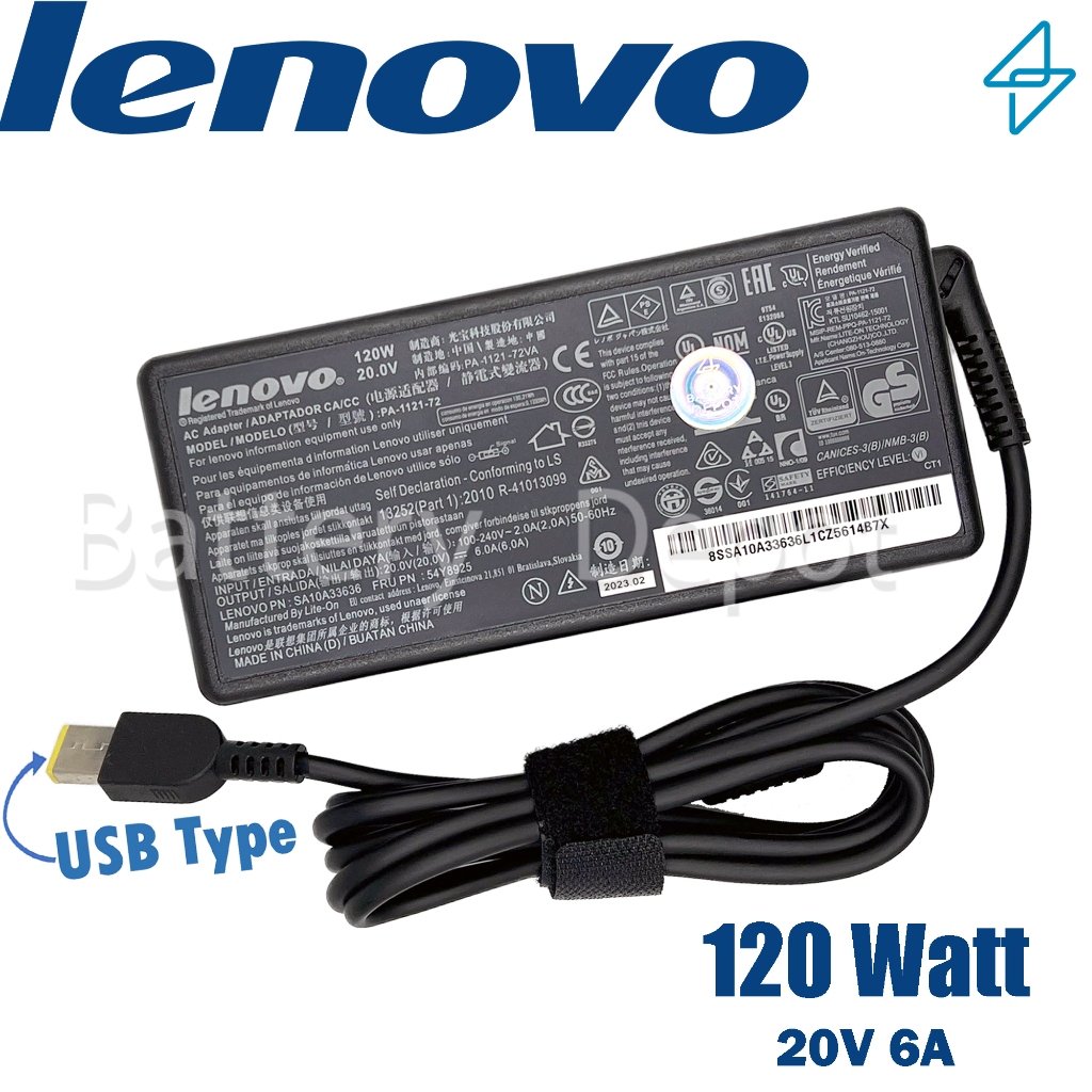 Lenovo Adapter ของแท้ 20V/6A 120W หัว USB สายชาร์จ Lenovo IdeaCentre ...