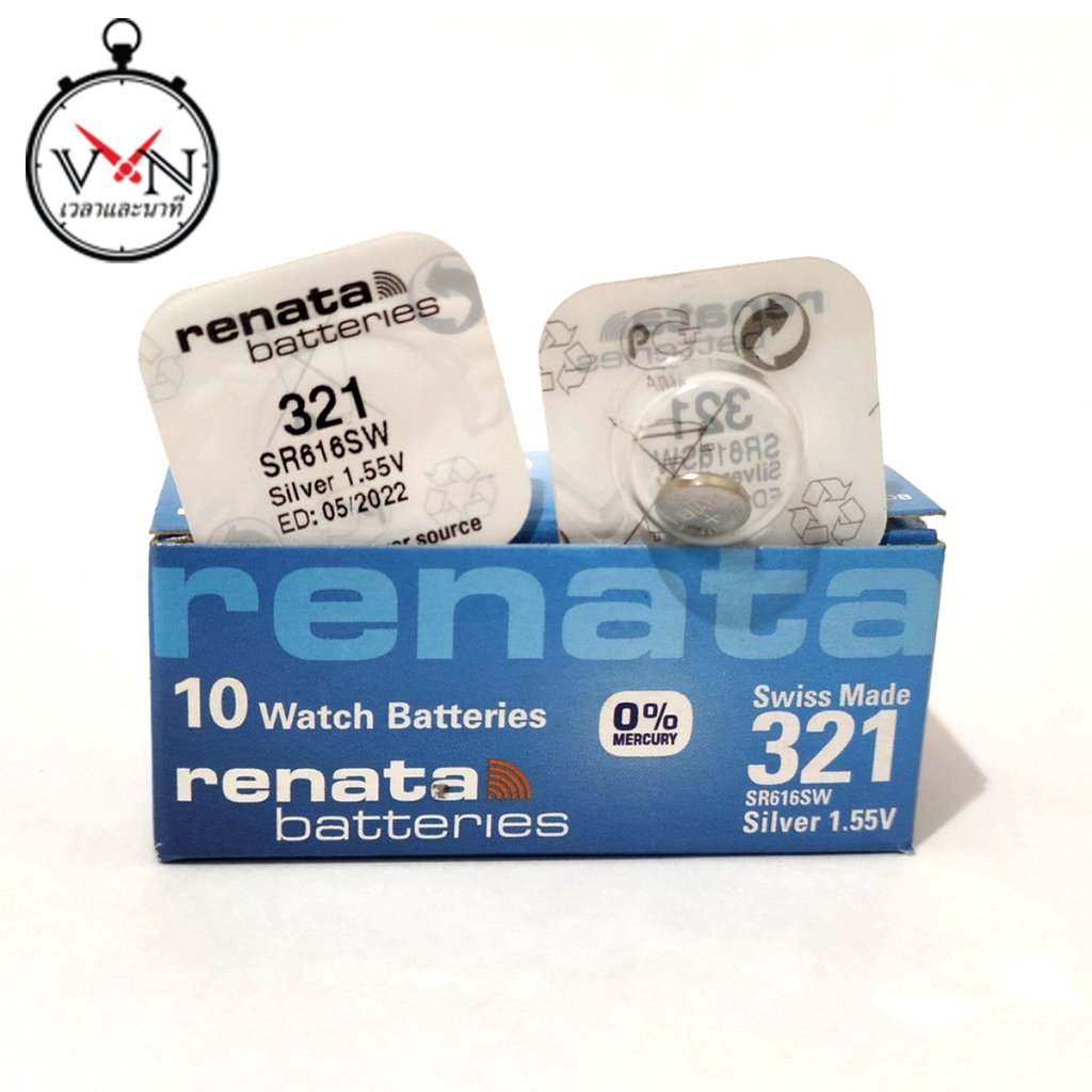 ถ่านนาฬิกา ถ่านกระดุม Renata 321 (SR616SW) Watch Batteries Silver Oxide ...