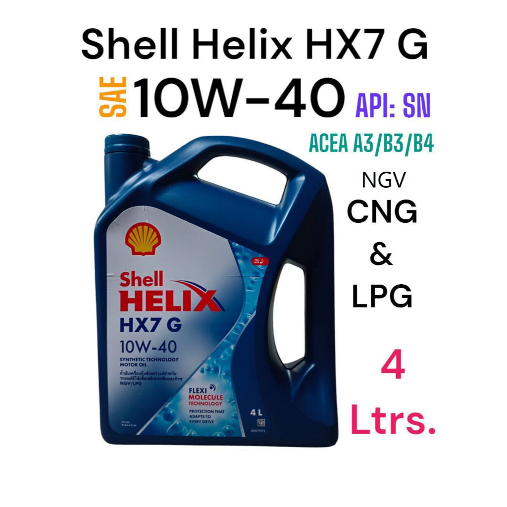 Shell Helix HX7 G 10W-40/4L,4+1L,4+2L.SyntheticTechnologyMotorOil API ...