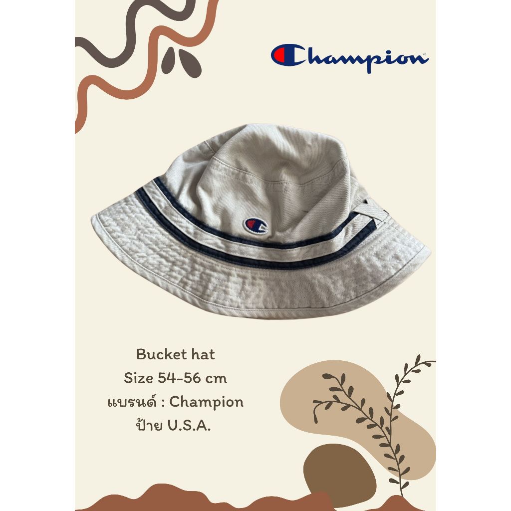 หมวก Champion ป้าย U.S.A. ทรง Bucket hat มือสอง สภาพดี | Shopee Thailand