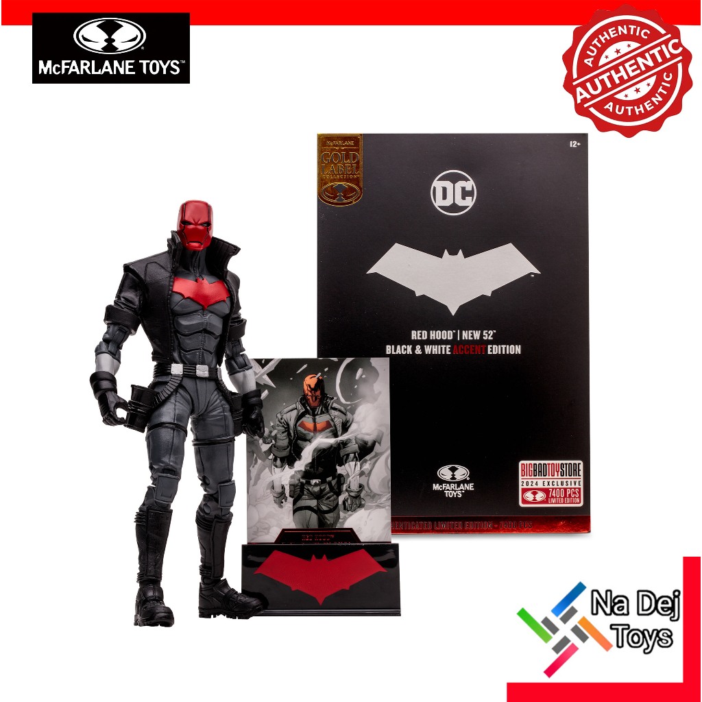Red Hood (Black & White) Accent Gold Label DC Multiverse McFarlane Toys 7" Figure เรด ฮู้ด ขาวดำ ...