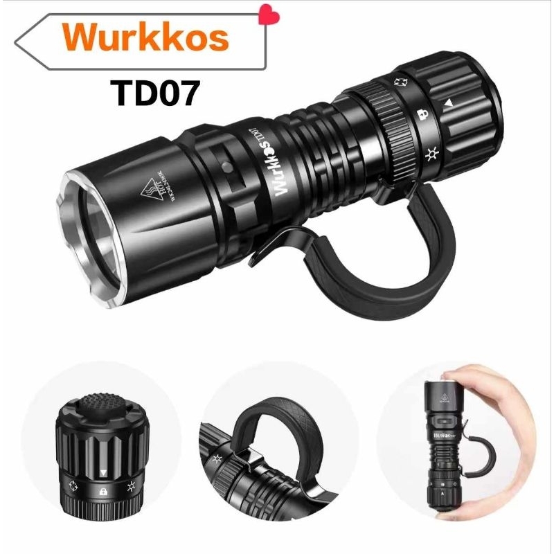 Wurkkos TD07 SFT25R สว่าง1300ลูเมน กะทัดรัดและทนทานเหมาะสำหรับกลางแจ้งผจญภัยและตั้งแคมป์ ...