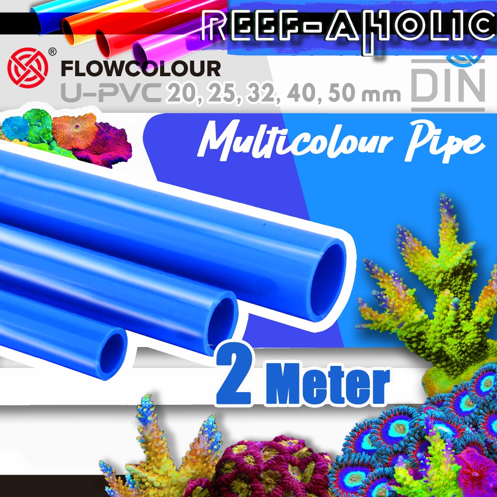 RA Flowcolour ท่อน้ำเงิน Blue U PVC Pipe 20 - 50 mm. ยาว 2 เมตร ประหยัดข้อต่อตรง แต่ค่าส่งแพง เ ...