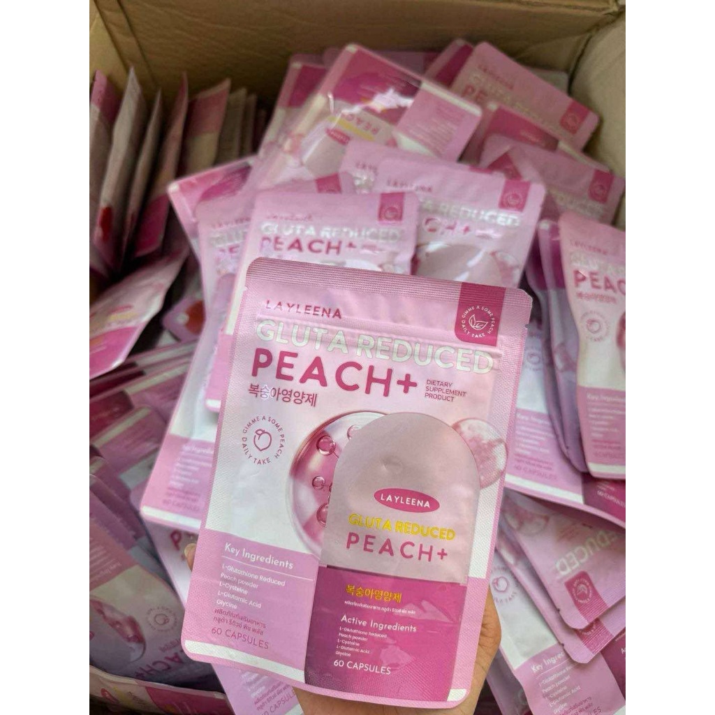 🍑 กลูต้าพีชเกาหลี Layleena 🇰🇷 กลูต้าพีช Gluta Reduce Peach+ 60 แคปซูล ...