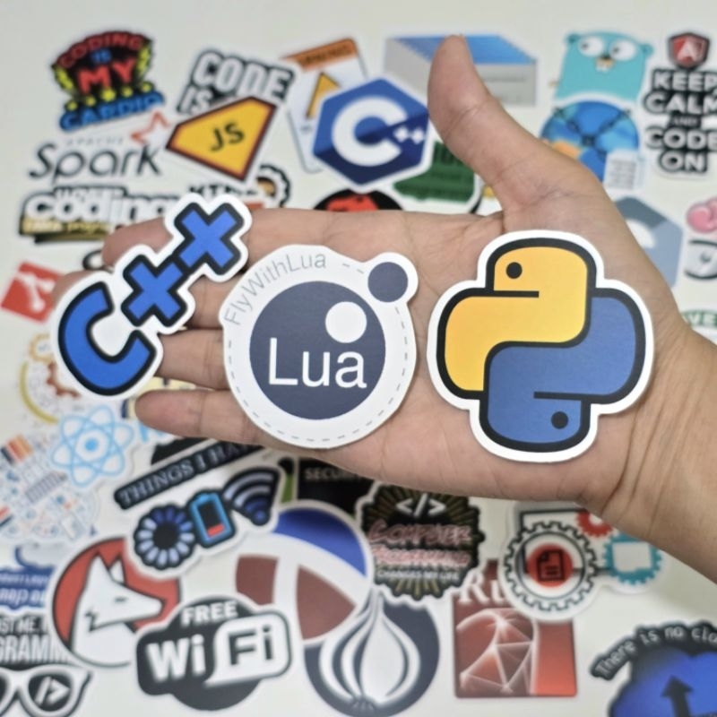 สติ๊กเกอร์ โปรแกรมเมอร์ coding c++ python wifi เขียนโปรแกรม pvc ติดแน่น ...