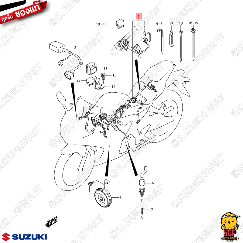 ชุดสายไฟ HARNESS, WIRING แท้ Suzuki GSX-R150 2019 | Shopee Thailand