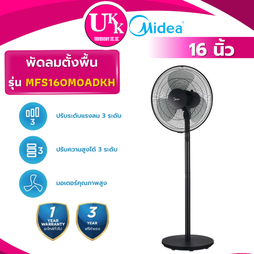 MIDEA พัดลมสไลด์ รุ่น MFS160M0ADKH 16 นิ้ว (R16A-GB R16-GV P16M1 PJ ...