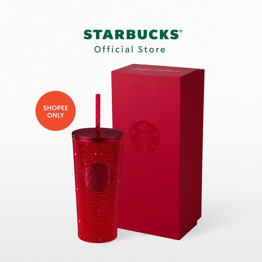 Starbucks Stainless Steel Ardent Red Bling Cold Cup 16oz. ทัมเบลอร์ ...