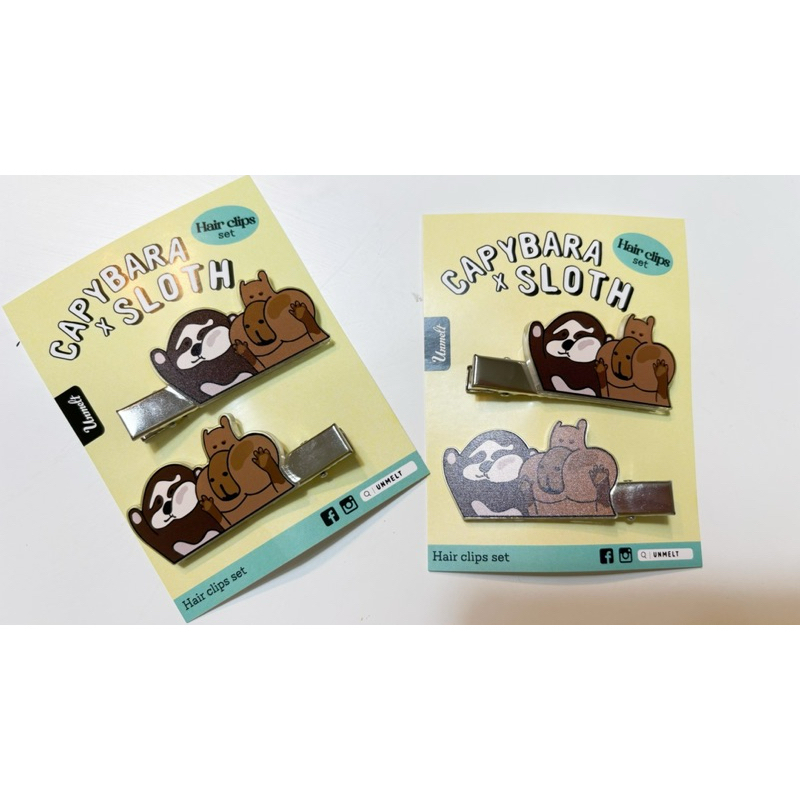 Capybara x Sloth Hair clips set - กิ๊บติดผม (อะคริลิค) คาปิบารา และ สล ...