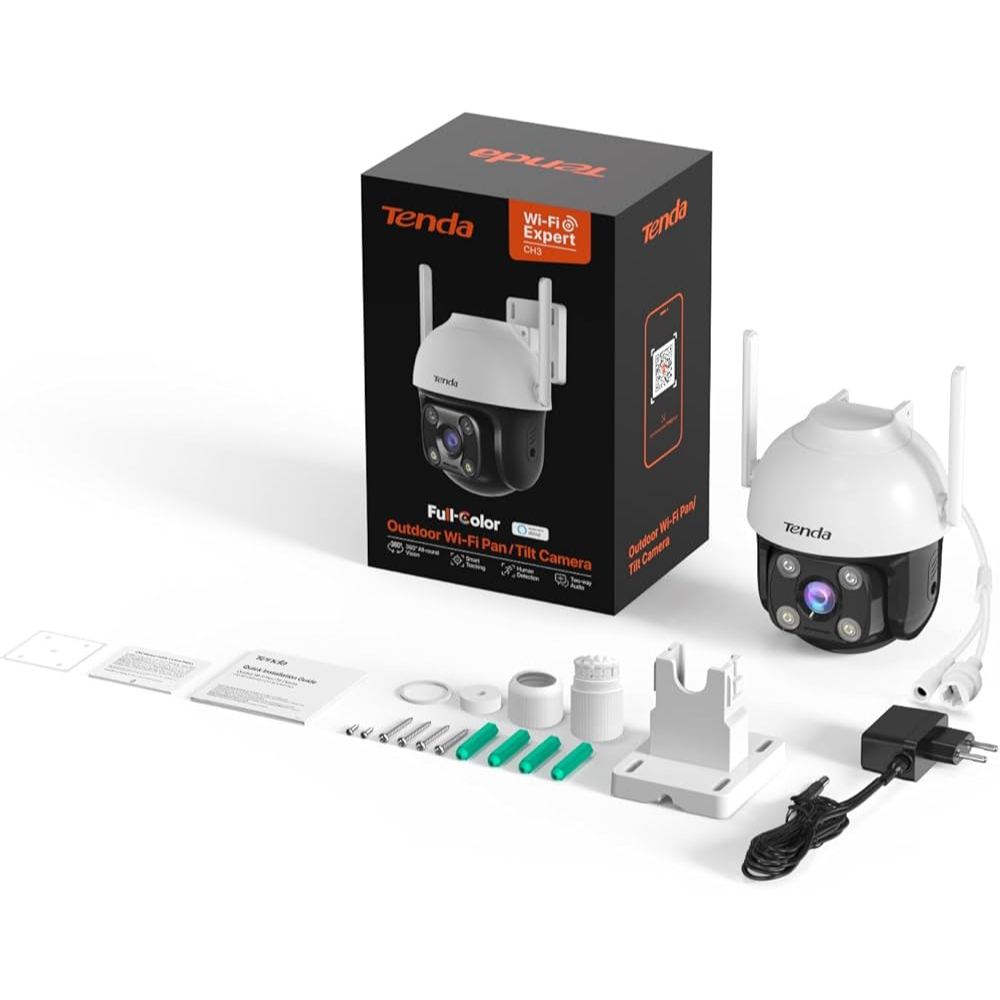 TENDA IP CAMERA OUTDOOR WI-FI PAN/TILT AI SMARTER SAFEGUARD | Shopee ...