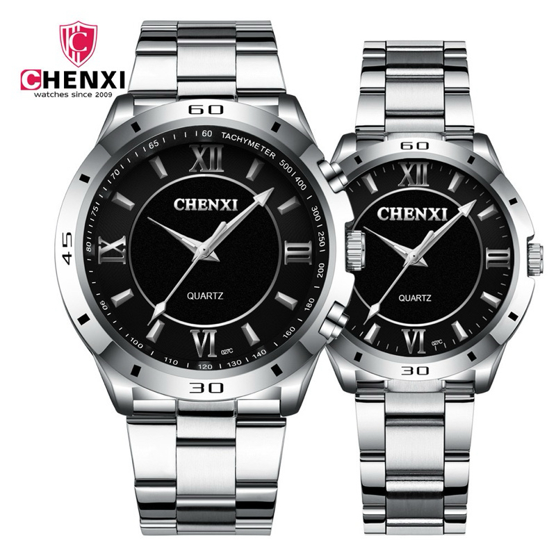 นาฬิกา CHENXI แท้ รหัส CX15 กันน้ำ 100% หน้าปัดกลม หลักโรมัน สายเลส มี ...