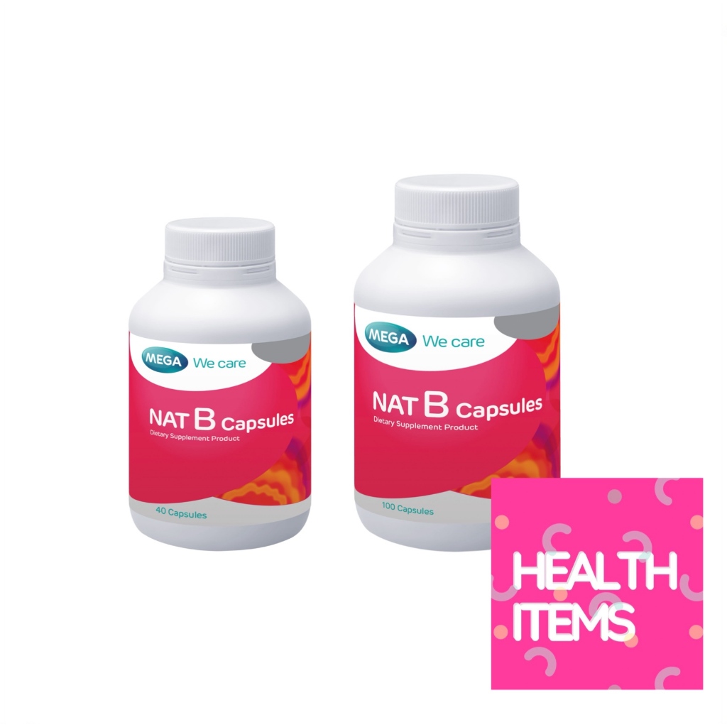 Mega Nat B Capsule ขนาด 100 แคปซูล และ 40 แคปซูล เมก้า แนทบี วิตามินบี | Shopee Thailand