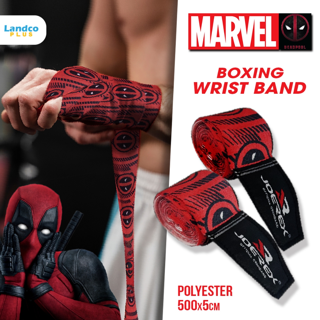 MARVEL มาร์เวล ผ้าพันมือชกมวย BOXING WRIST BAND DEADPOOL RD/BK (450 ...