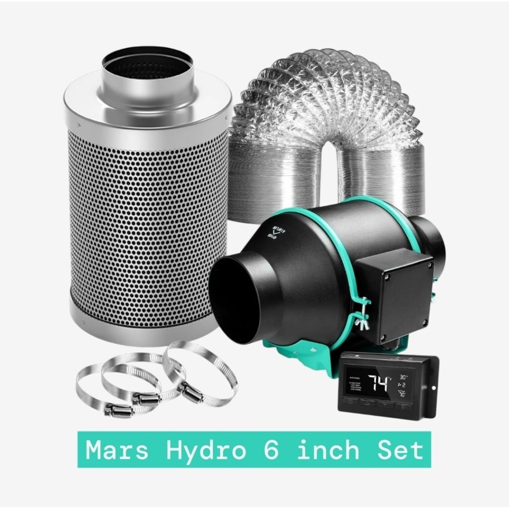 พัดลมดูดอากาศ Mars Hydro 6" พร้อม Thermostat Controller - ของใหม่ (เซ็ต ...