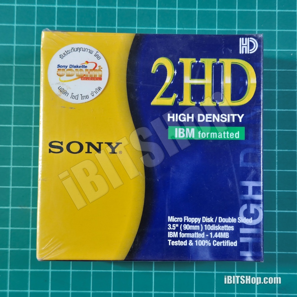 [ของแท้ พร้อมส่ง] Floppy Disk 3.5" (90mm) 1.44MB Sony 10MFD-2HDEF ของใหม่ Box 10 แผ่น iBITSHop ...