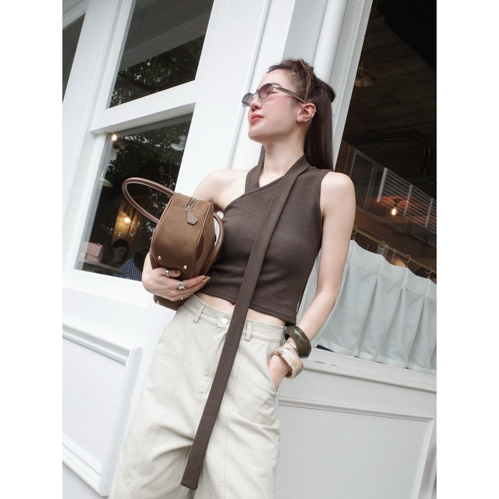 Akkara Studio - TUA RAII TOP สีน้ำตาล (ของใหม่แค่ลอง) | Shopee Thailand