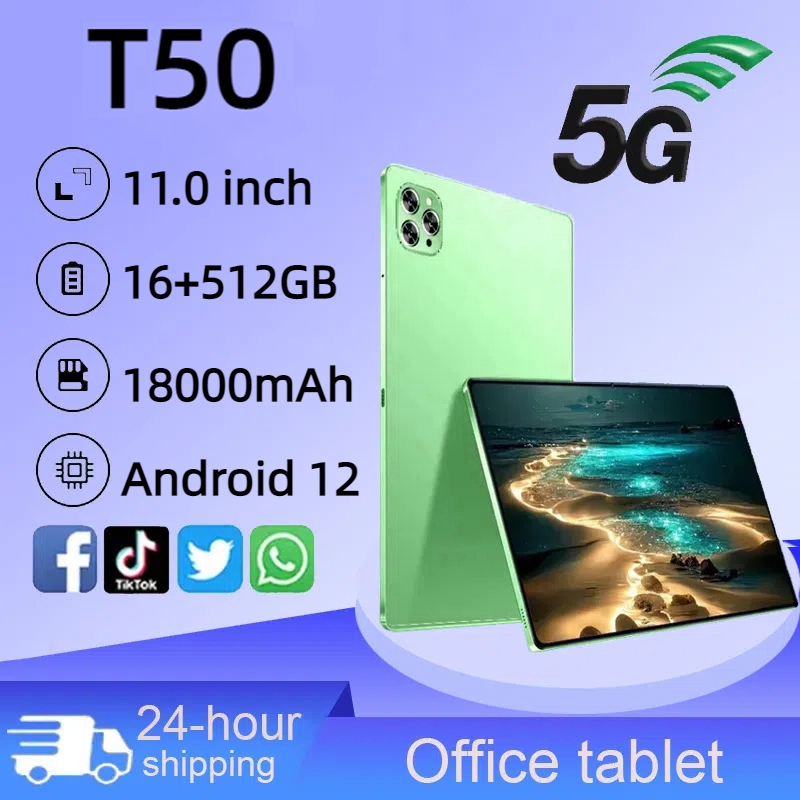 Tablet T50 แท็บเล็ต Android 16+512GB หน่วยความจำขนาดใหญ่ 18000mAh แท็บ ...