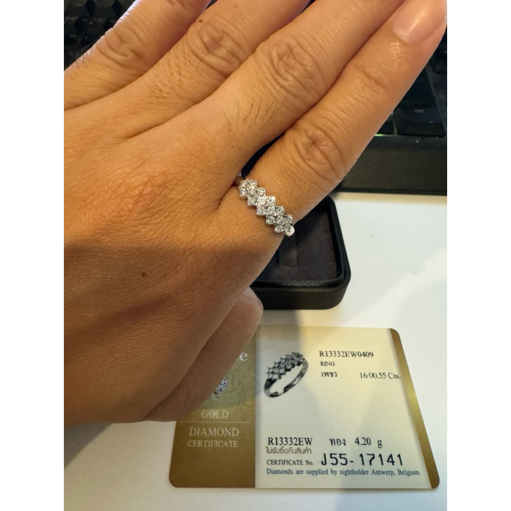 สินค้ามือ2!! แหวนเพชรJubilee Astra Honey Cluster Ring ไซส์53!! | Shopee ...