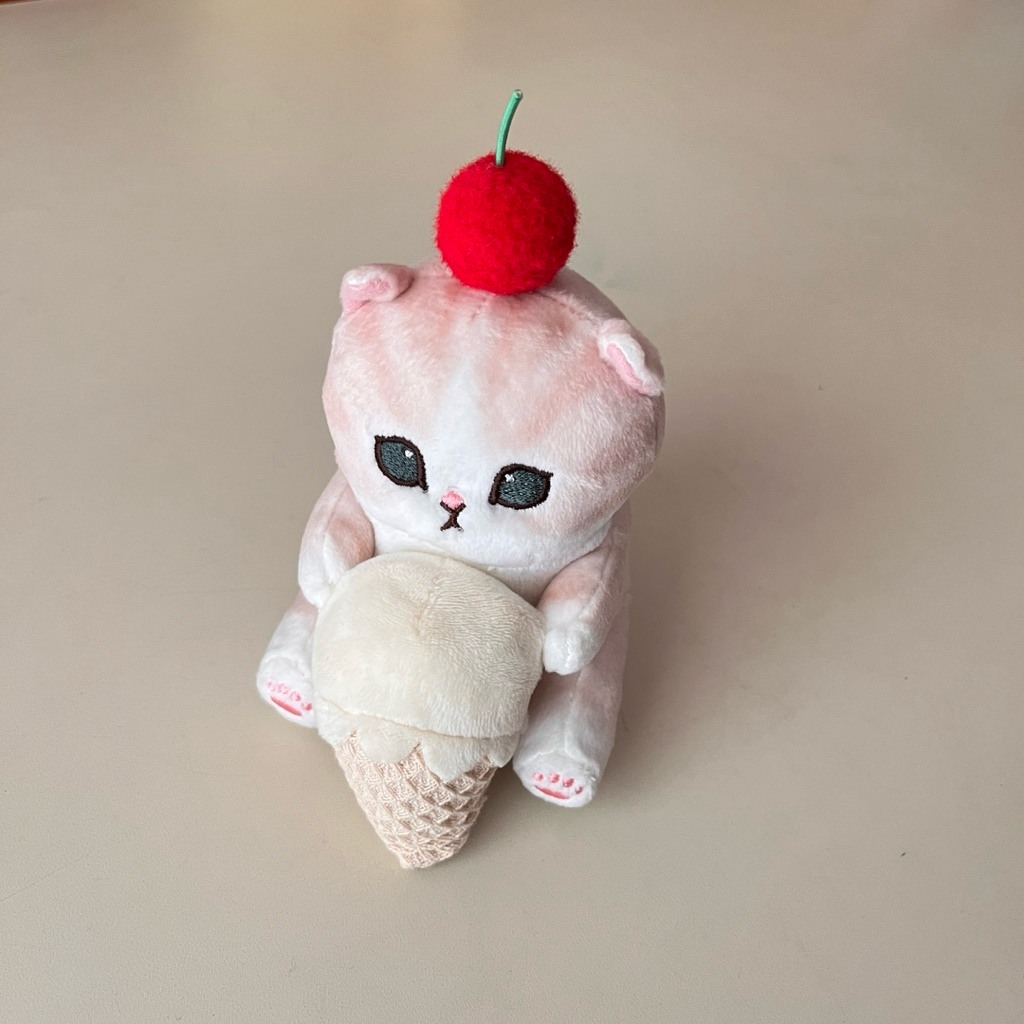 mofusand - ตุ๊กตาเกาะจอ คอม โน๊ตบุ๊ค โมฟุซัง แมว ไอศครีม เชอร์รี่ Ice ...