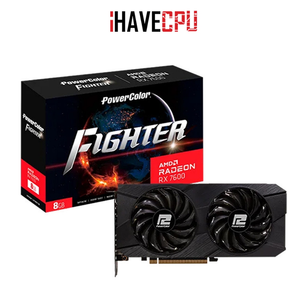 iHAVECPU VGA(การ์ดจอ) POWERCOLOR RADEON RX 7600 FIGHTER 8G V2 - 8GB ...