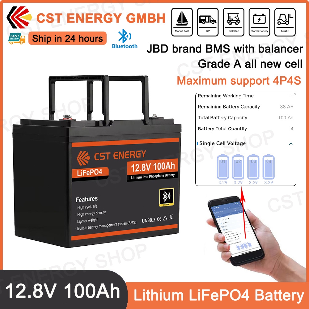 CST ENERGY แบตเตอรี่ lifepo4 12V 100Ah Bluetooth Lithium Battery ...