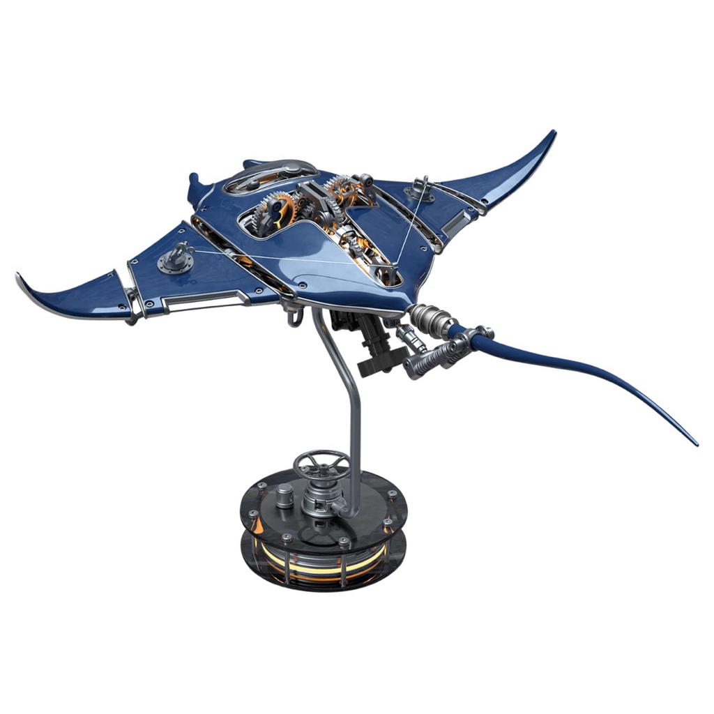 โมเดลโลหะ 3D รูปกระเบนแมนตา “Mobula Manta Ray” แนว Steampunk แบบประกอบ ...