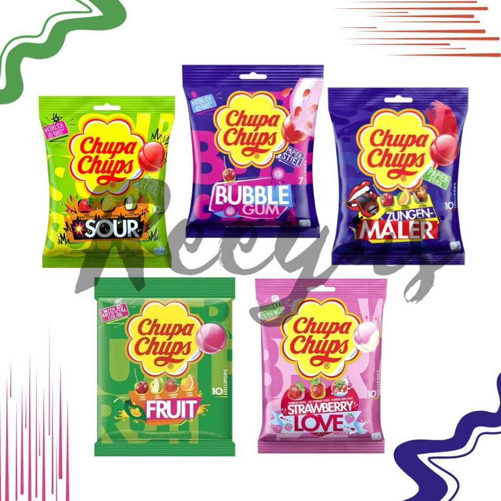 Chupa Chups Lollipops น้ำหนัก 120 กรัม มี 5 รส จากสเปน | Shopee Thailand