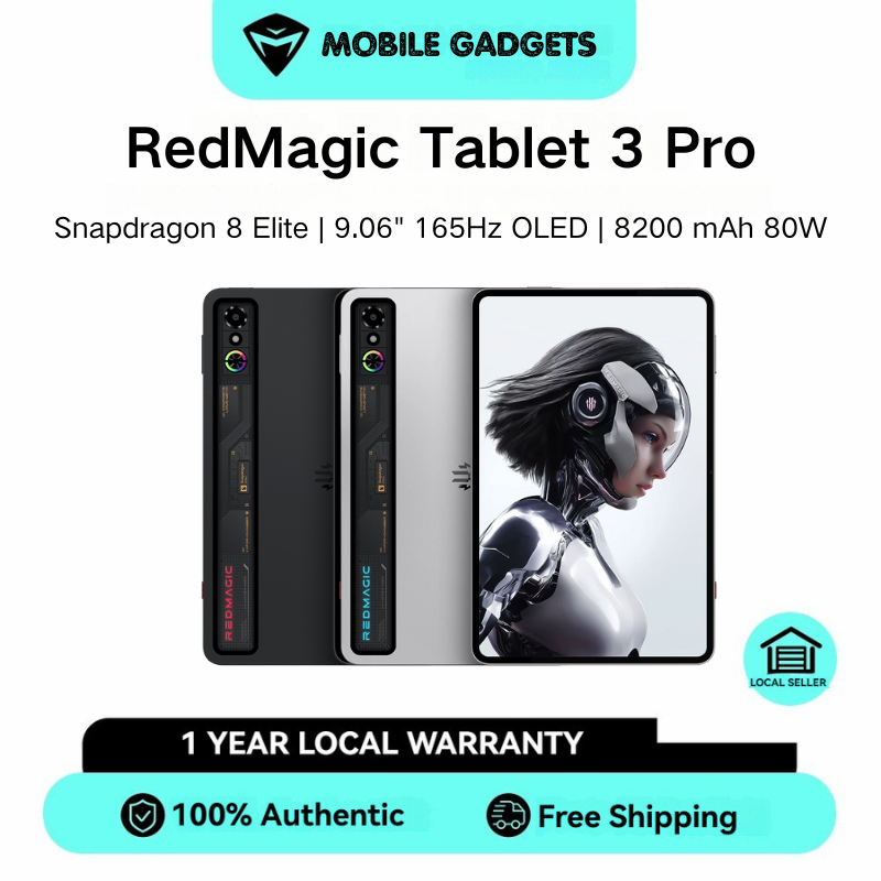 RedMagic Tablet 3 Pro | Snapdragon 8 Elite | 9.06" 165Hz 1504 x 2400 OLED | 8200 mAh 80W Red ...
