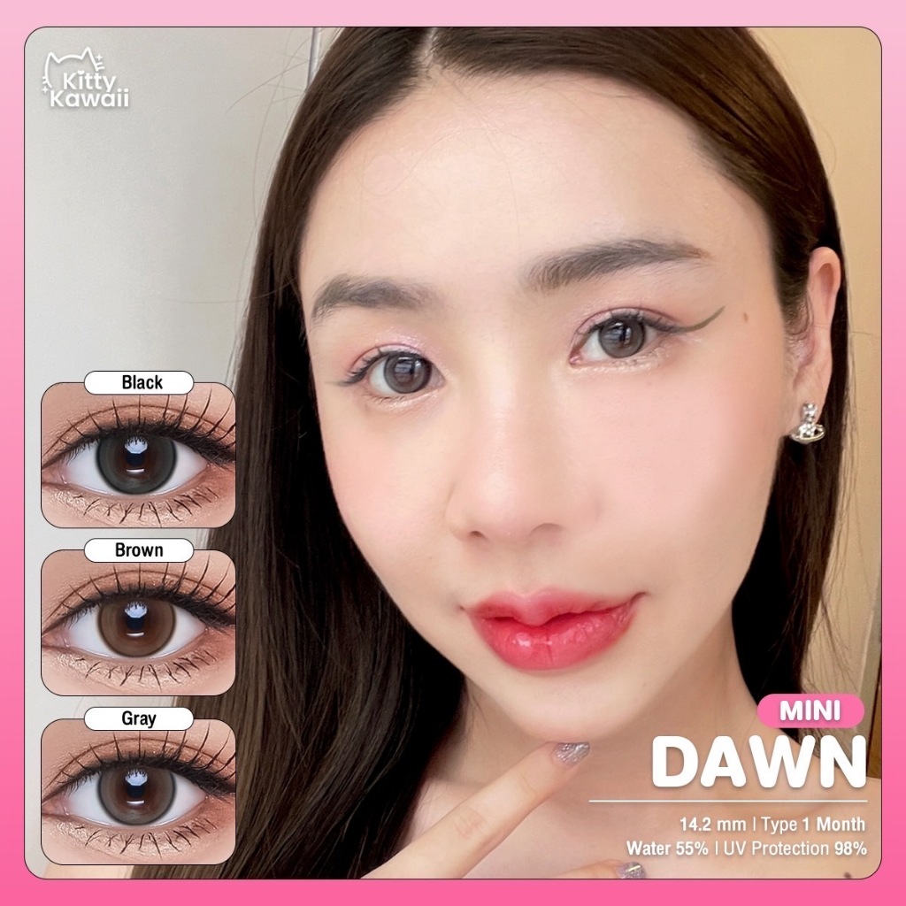 Kitty kawaii รุ่น Mini dawn คอนแทคเลนส์ รายเดือน ค่าอมน้ำ55% | Shopee ...